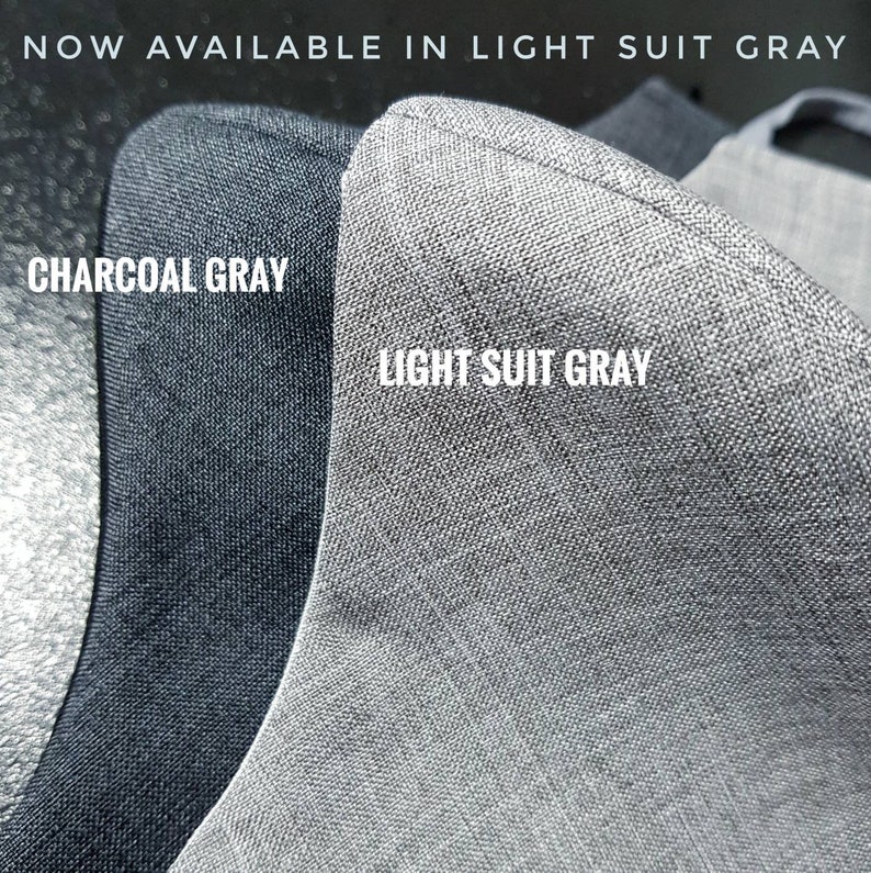 Men's Adjustable Light Gray Suit Face Mask Reversible - Etsy