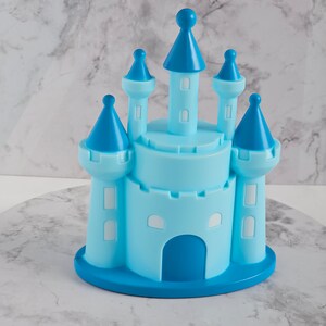 Blue Castle Princess and Prince Themed Cake Topper for Birthdays, Baby ...