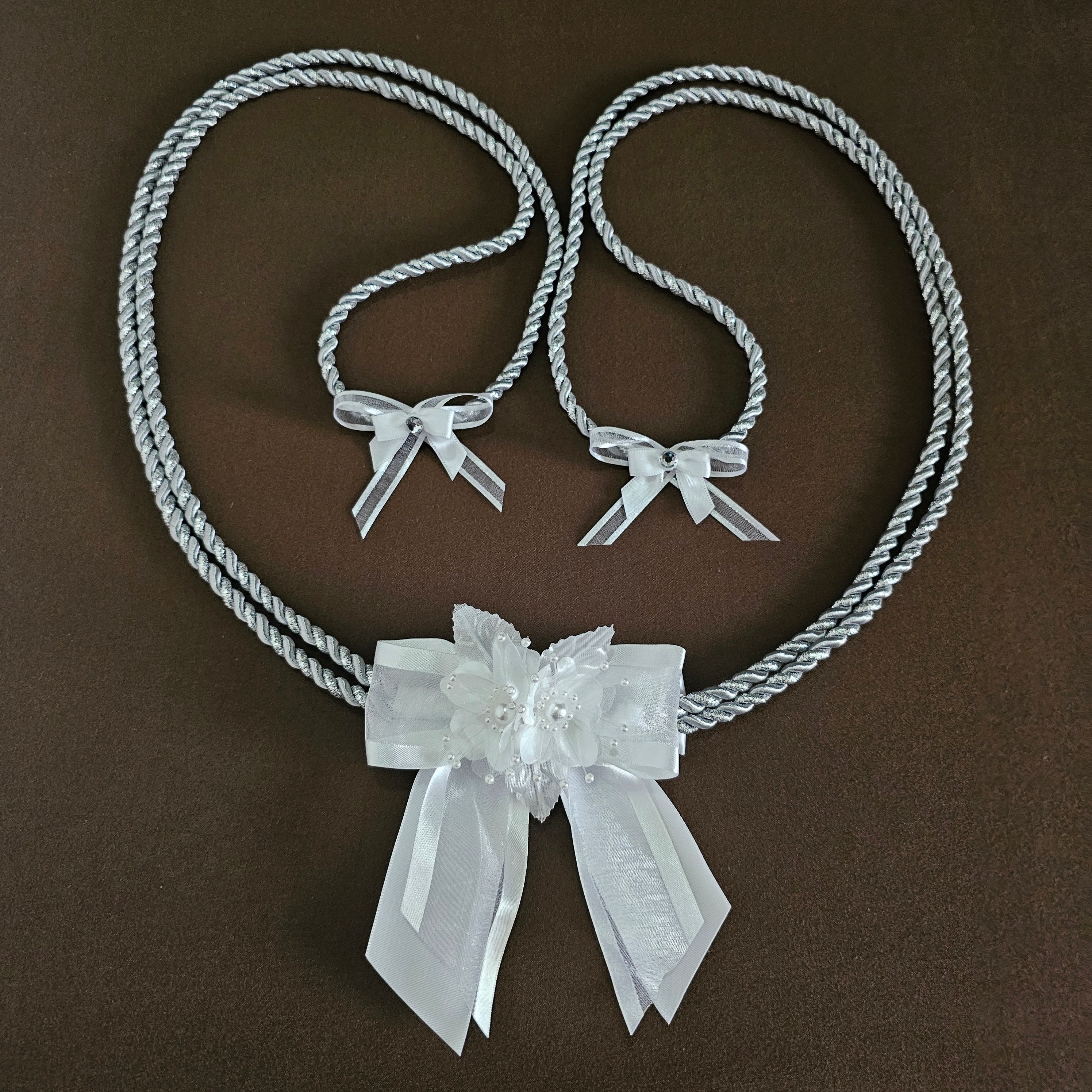White Floral Wedding Unity Cord Lasso Yugal for Filipino and Hispanic ...