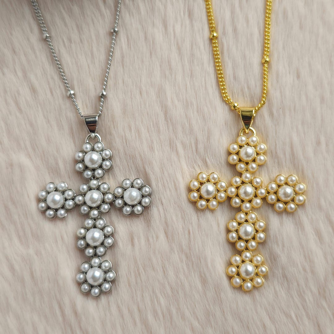 Perla Fashion Pendant Cross With Necklace Included, 1.5x1 Inches Cross ...