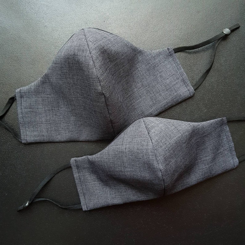 Men's Adjustable Charcoal Gray Suit Mask Reversible - Etsy