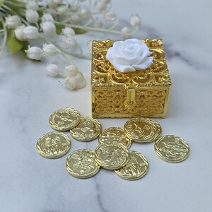 Gold Square Style Arras Arrhae Unity Wedding Coins for Filipino ...