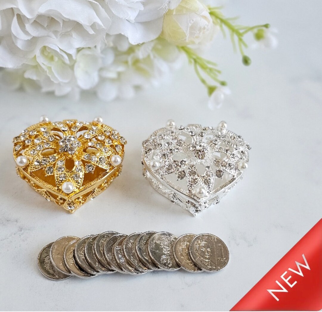Gold Heart Metal Arras Arrhae Unity Coins, Wedding Coins for Filipino ...