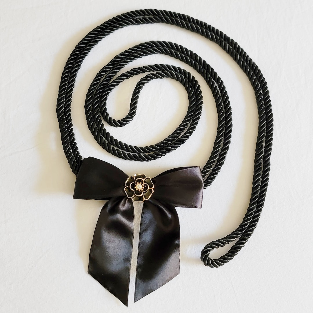 Black Bow & Black Rose Wedding Unity Cord Lasso for Filipino and ...