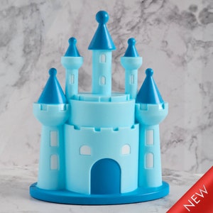 Blue Castle Princess and Prince Themed Cake Topper for Birthdays, Baby ...