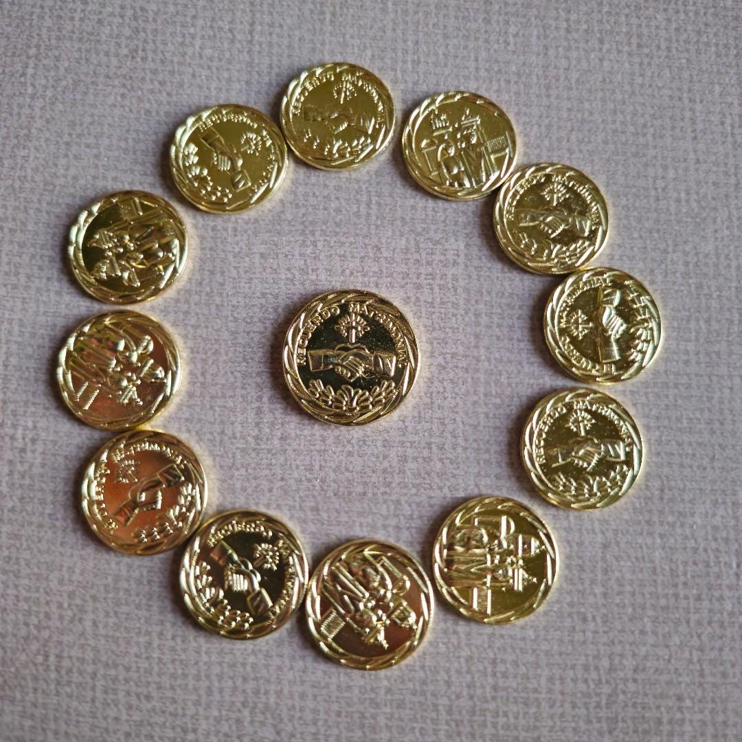 13pcs Gold Wedding Unity Coins for Arras De Boda, Unity Coins, Wedding ...