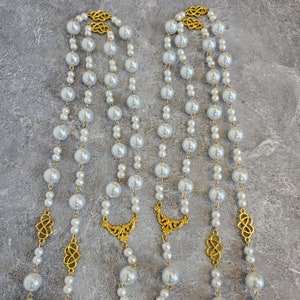Gold Version Catholic Pearl Wedding Unity Cord Rosary-like Lasso Cord ...