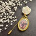 White Rose With Gold Oval Locket Photo Pin for Weddings, Memorials ...