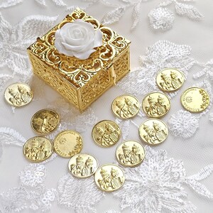 Gold Square Style Arras Arrhae Unity Wedding Coins for Filipino ...