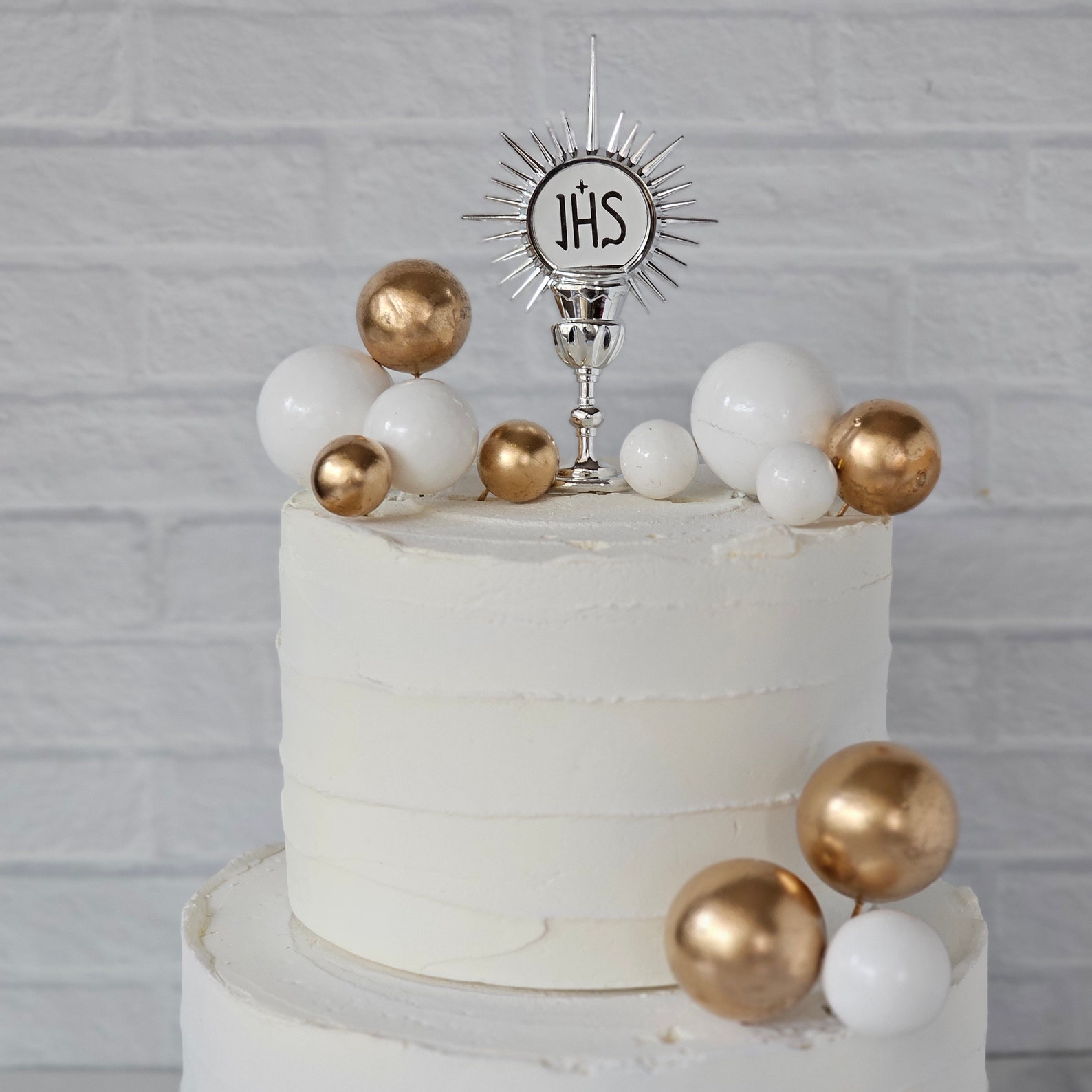 Big Silver Chalice Cake Topper 5" for First Communion, Baptism ...