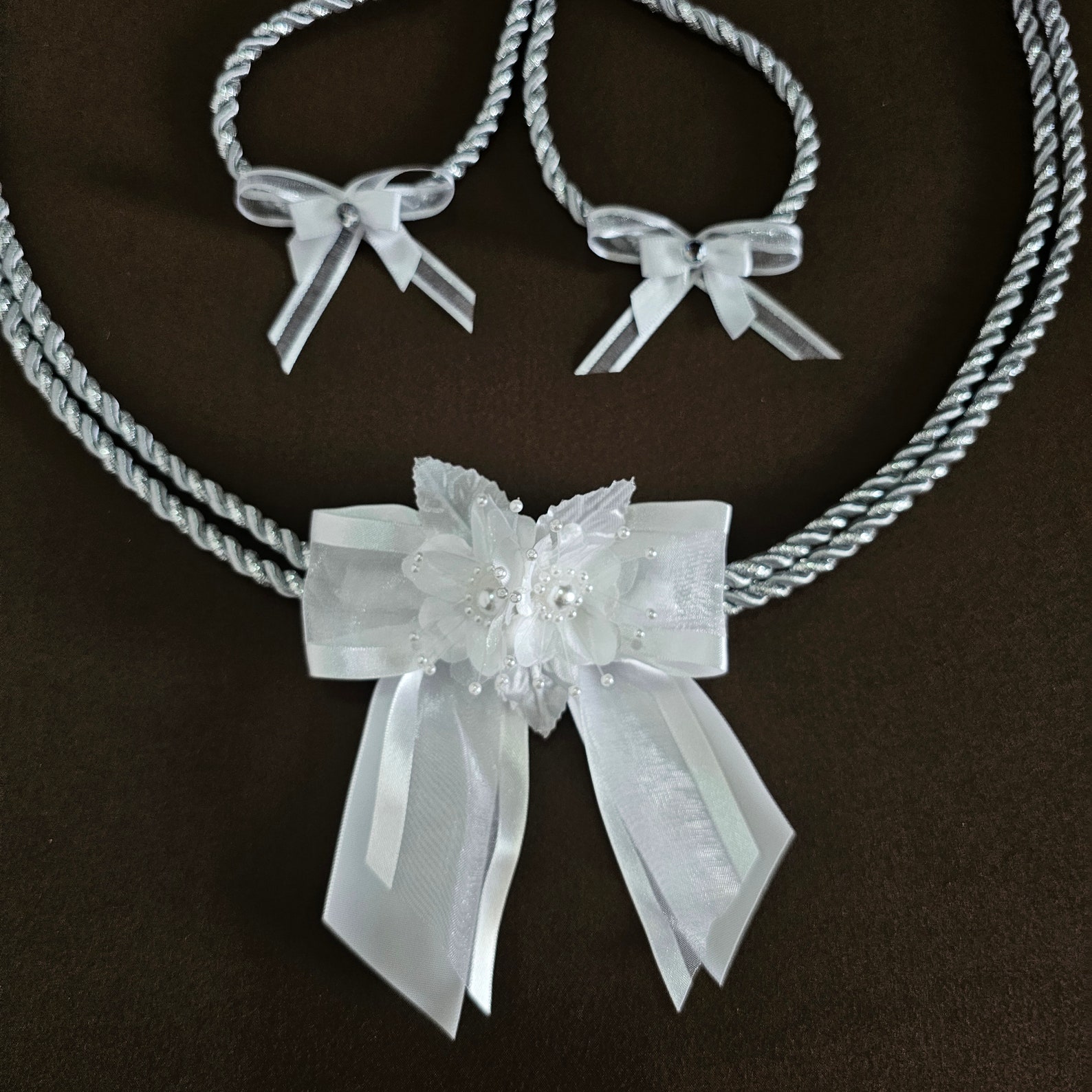 White Floral Wedding Unity Cord Lasso Yugal for Filipino and Hispanic ...