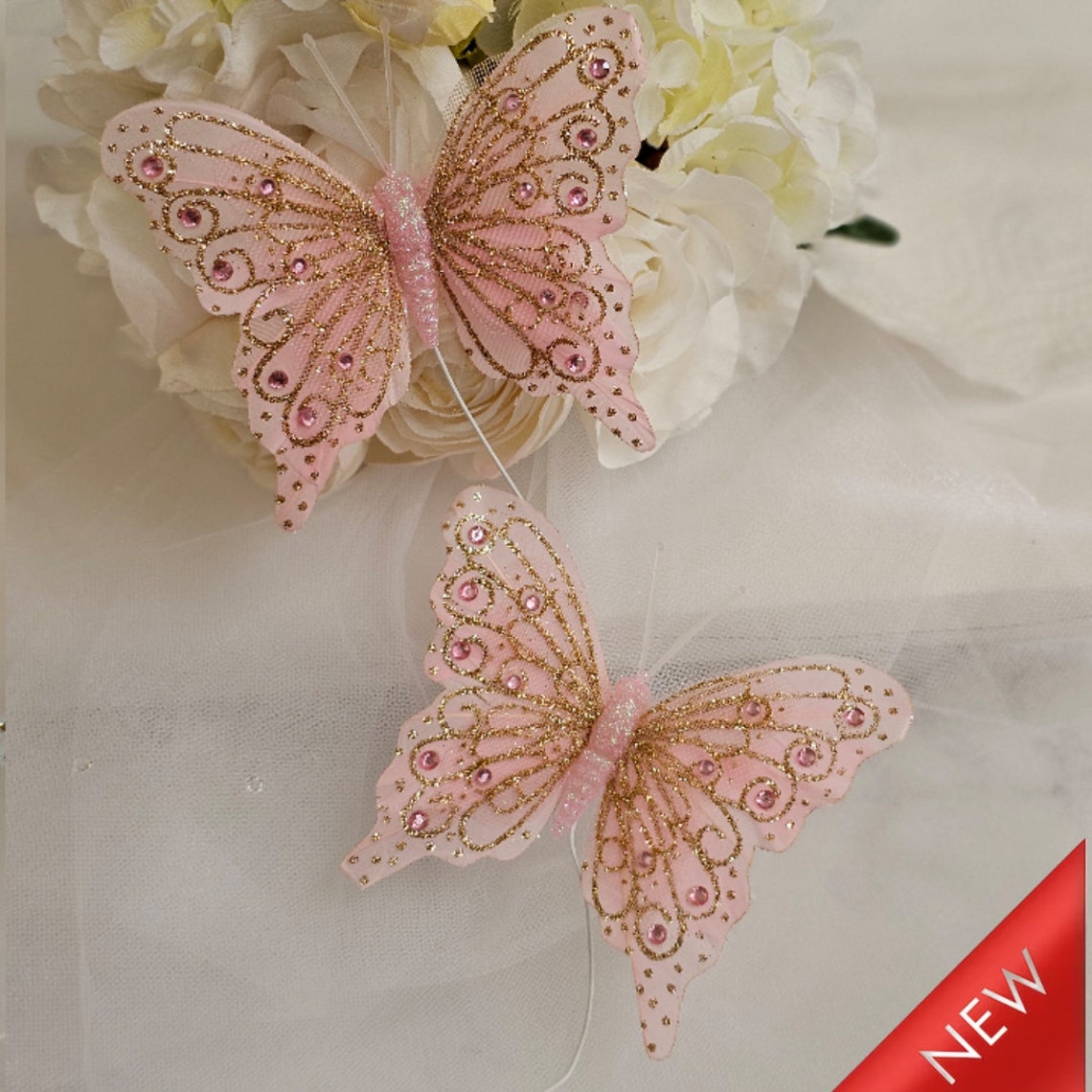 Baby Pink Glitter Monarch Butterfly: 4" Wedding Decor Accent - Etsy