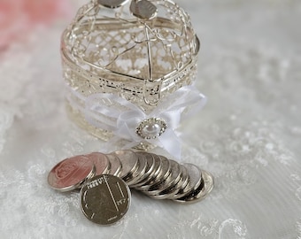 Gold Square Style Arras Arrhae Unity Wedding Coins for Filipino ...