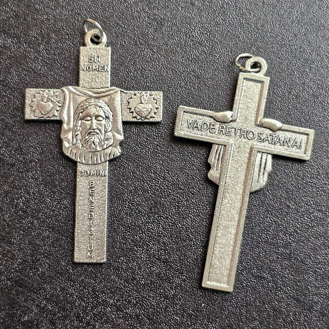 Holy Face of Jesus Pendant Cross Silver, 2x1.5 Inches - Etsy