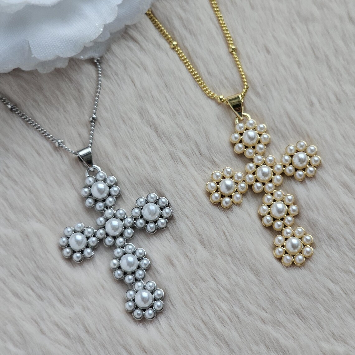 Perla Fashion Pendant Cross With Necklace Included, 1.5x1 Inches Cross ...