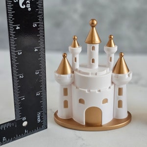 White and Gold Castle Princess Themed Cake Topper for Birthdays, Baby ...