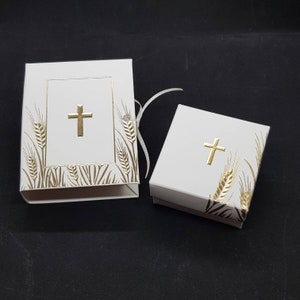 10/20 Holy Cross White and Gold Favor Box, Candy Gift Box for ...