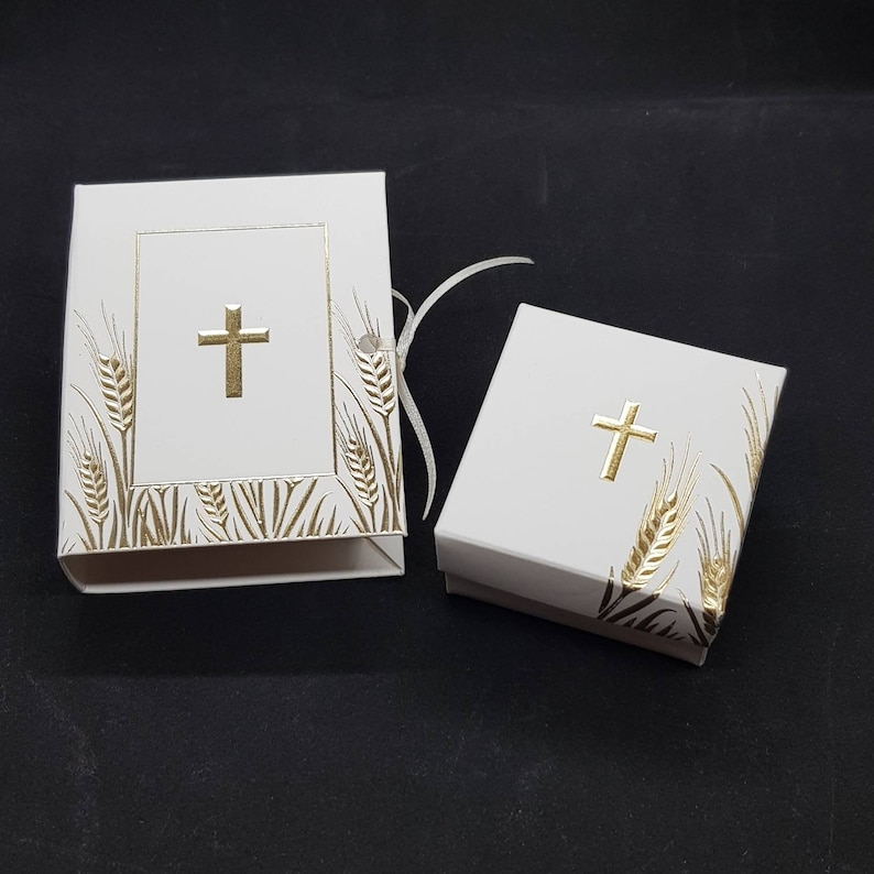 10/20 Holy Cross White and Gold Favor Box Candy Gift Box for - Etsy
