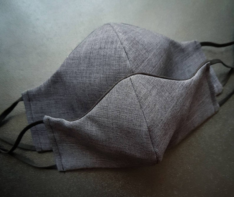 Men's Adjustable Charcoal Gray Suit Mask Reversible - Etsy