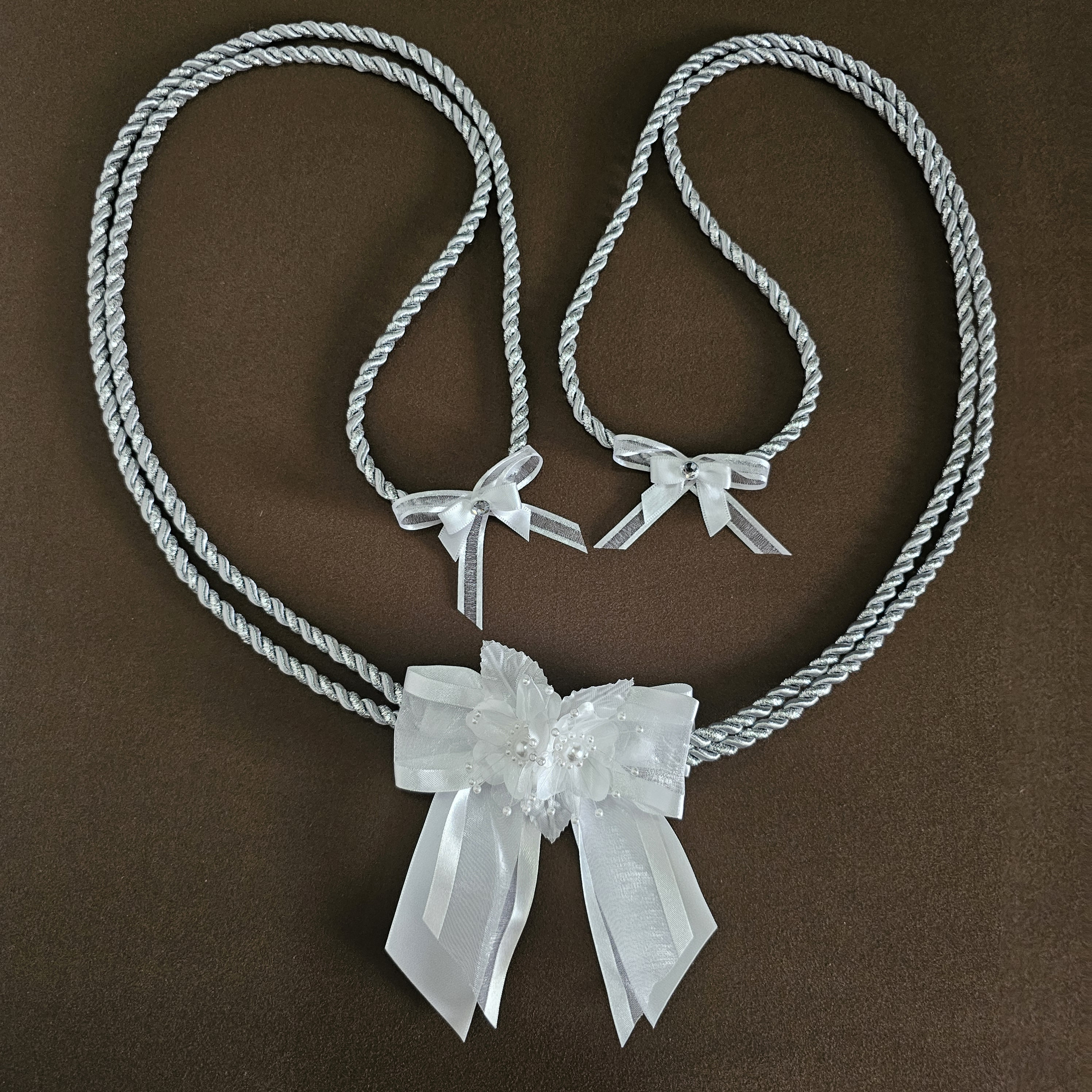White Floral Wedding Unity Cord Lasso Yugal for Filipino and Hispanic ...