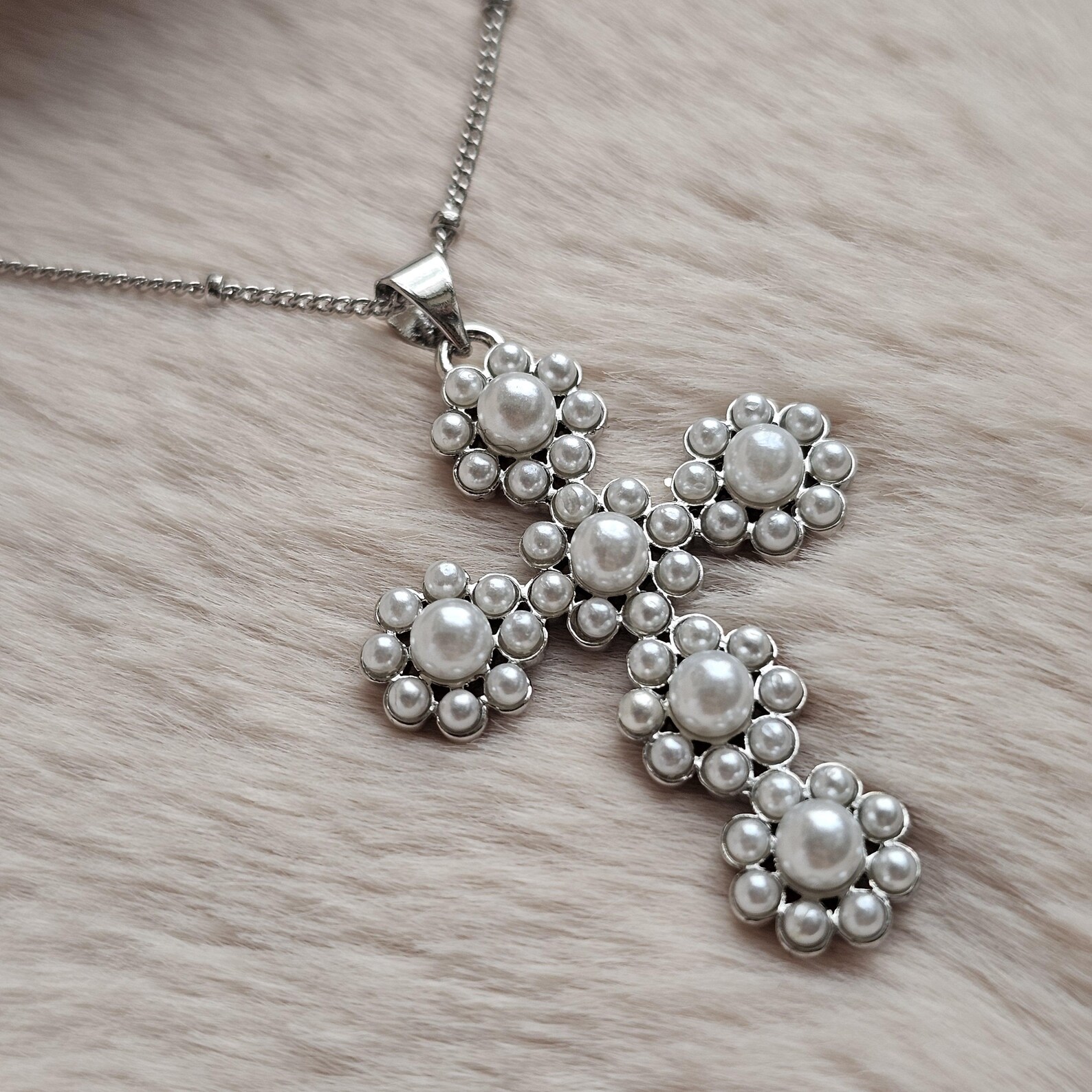 Perla Fashion Pendant Cross With Necklace Included, 1.5x1 Inches Cross ...