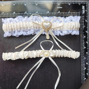 2 Pcs Light Blue Garter Set, Wedding Garter With Rhinestone Pearls ...