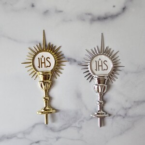 Big Silver Chalice Cake Topper 5" for First Communion, Baptism ...