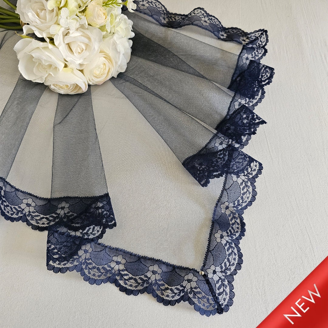 Navy Blue Shimmer Tulle Unity Veil for Filipino and Hispanic Catholic ...