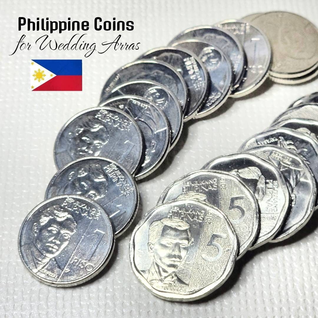 13pcs 5 Peso or 1 Peso Philippine Coins for Wedding Arras, Unity Coins ...