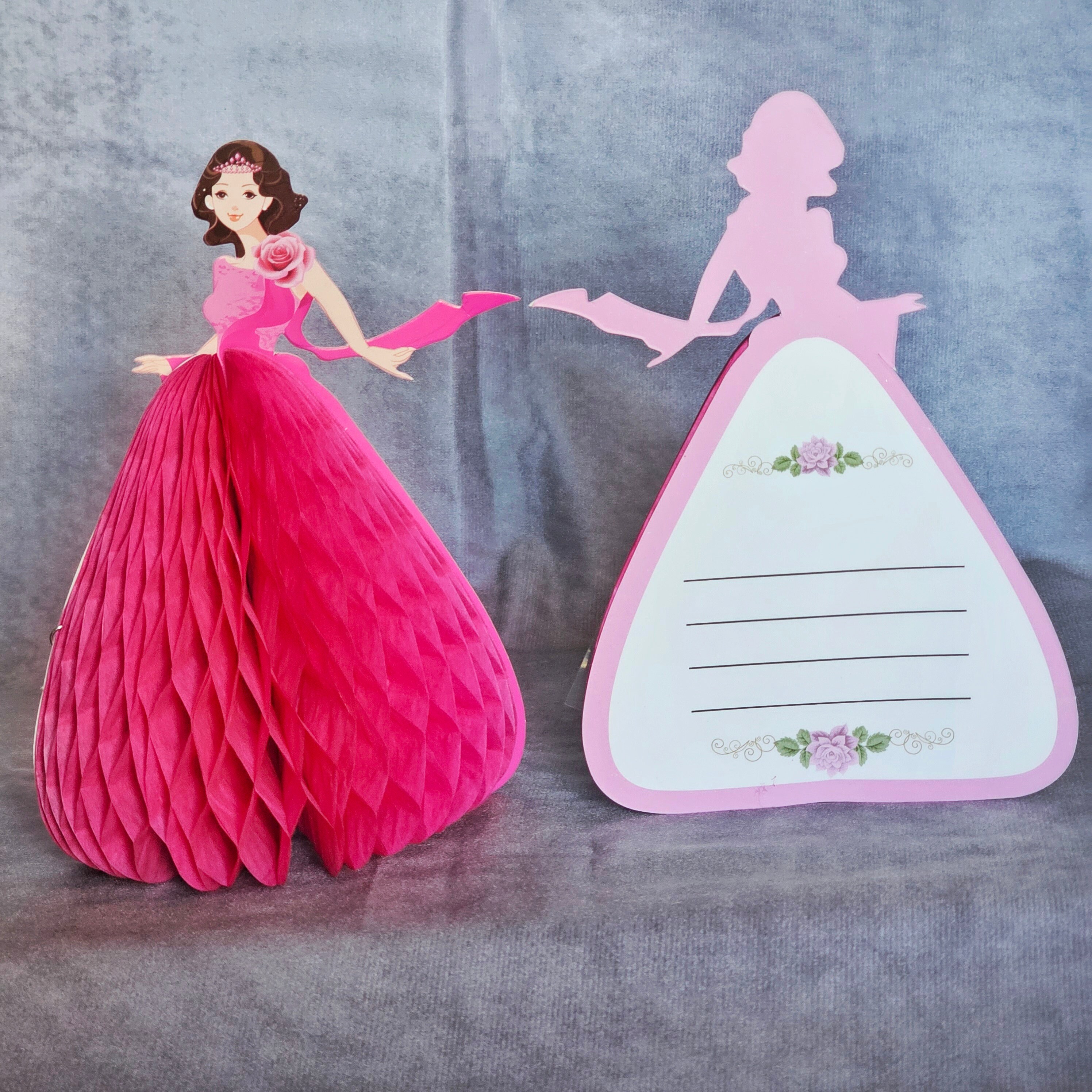 Blue Princess Honeycomb Card Cake Topper Table Decor for Birthday ...