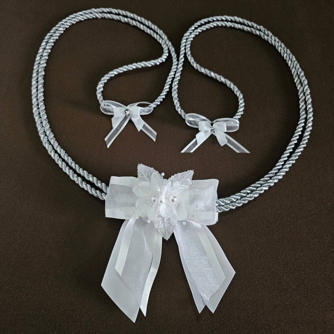 White Floral Wedding Unity Cord Lasso Yugal for Filipino and Hispanic ...