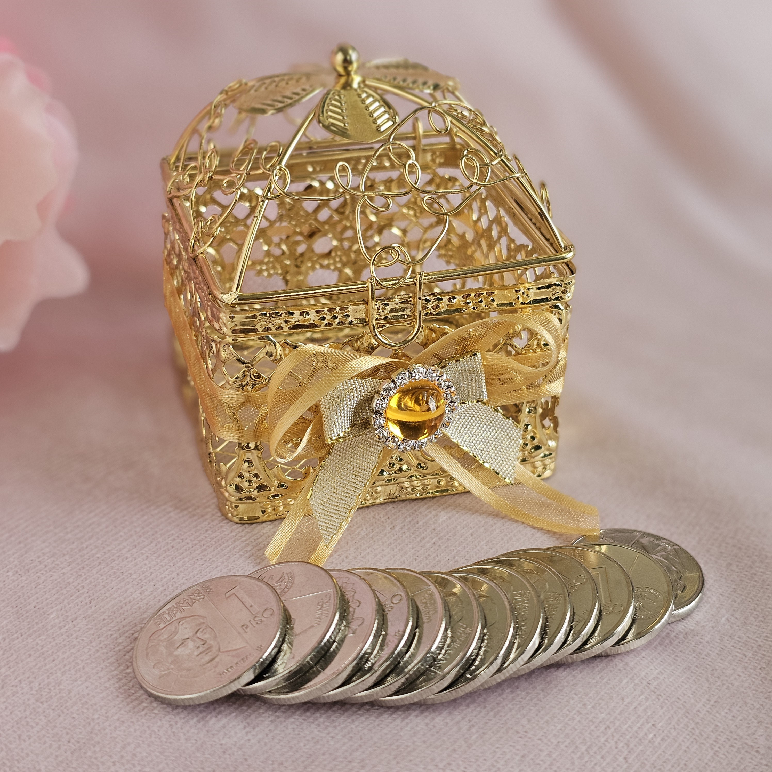 Gold Square Style Arras Arrhae Unity Wedding Coins for Filipino ...