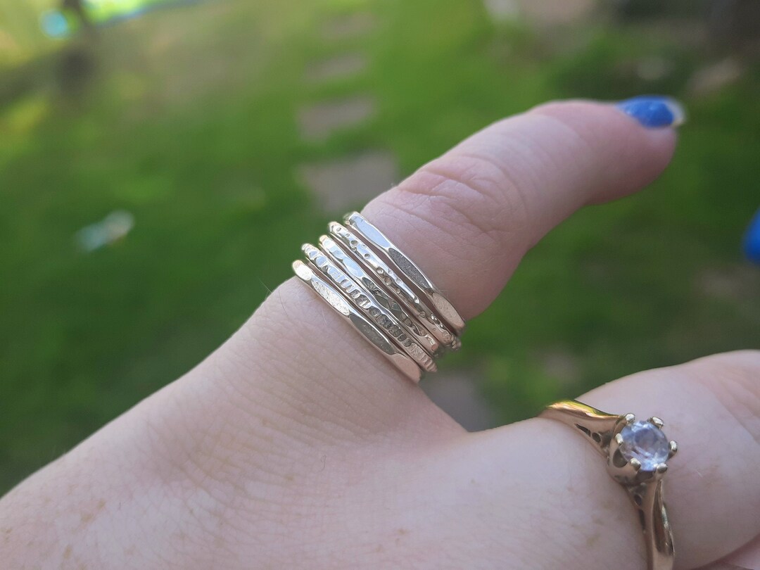 Handmade Stacking Rings in Sterling Silver | Patterned Stacking Rings ...