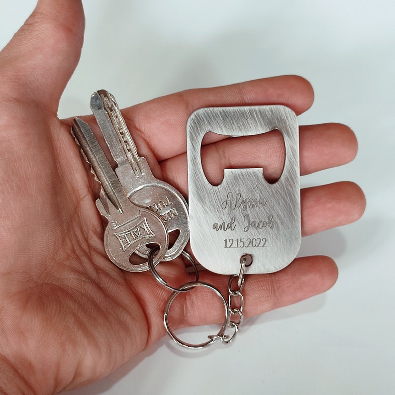 Customizable Stainless Steel Bottle Opener Keychain Favors for - Etsy