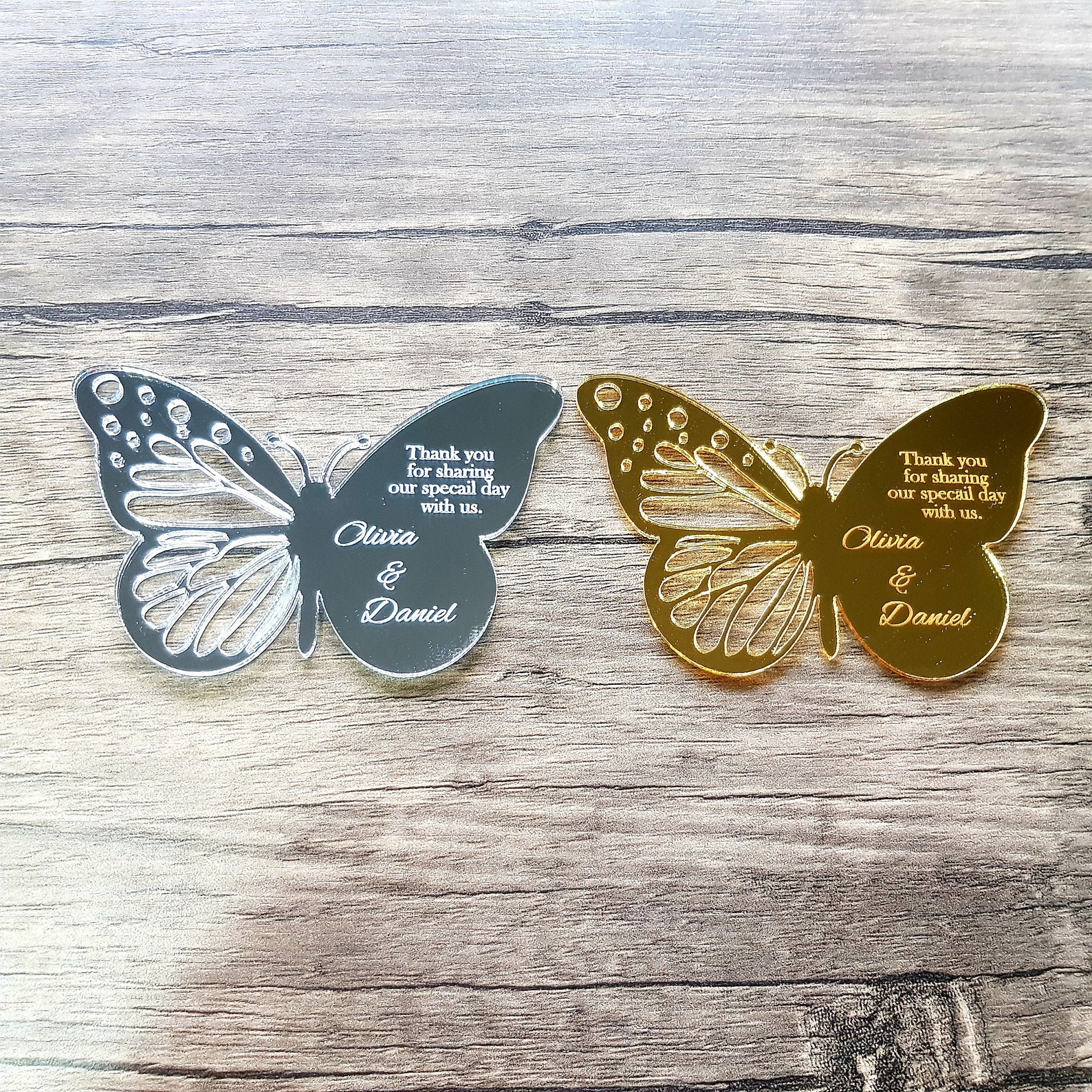 Butterfly Custom Acrylic Mirror Magnets Butterfly Favors - Etsy