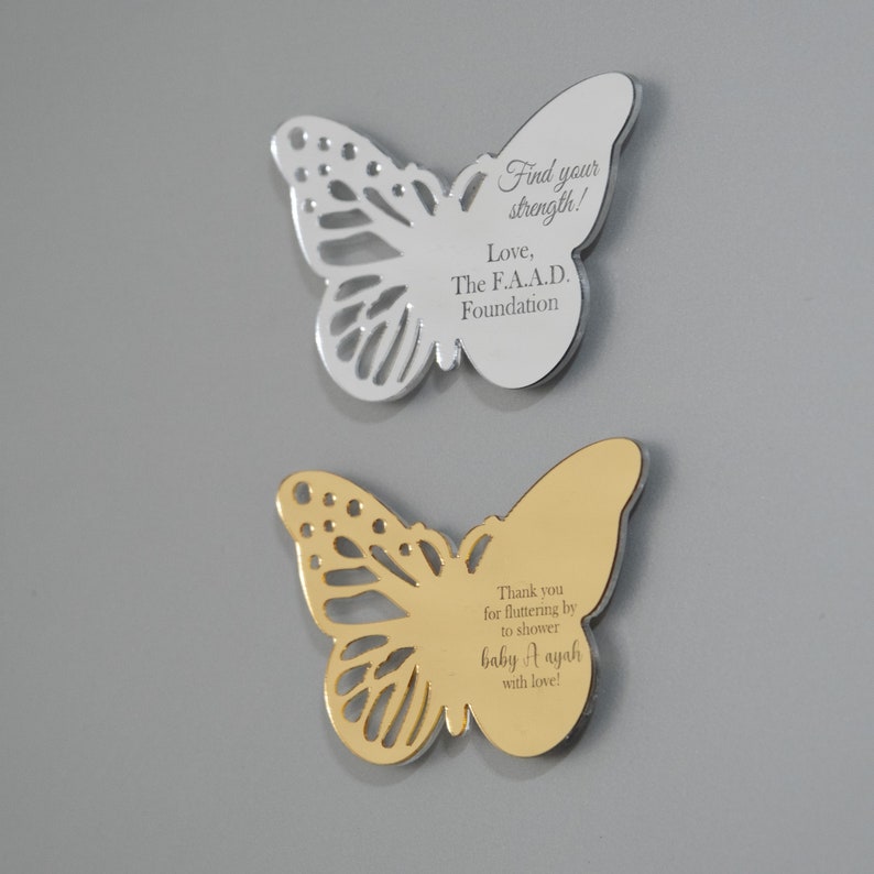 Butterfly Custom Acrylic Mirror Magnets Butterfly Favors - Etsy