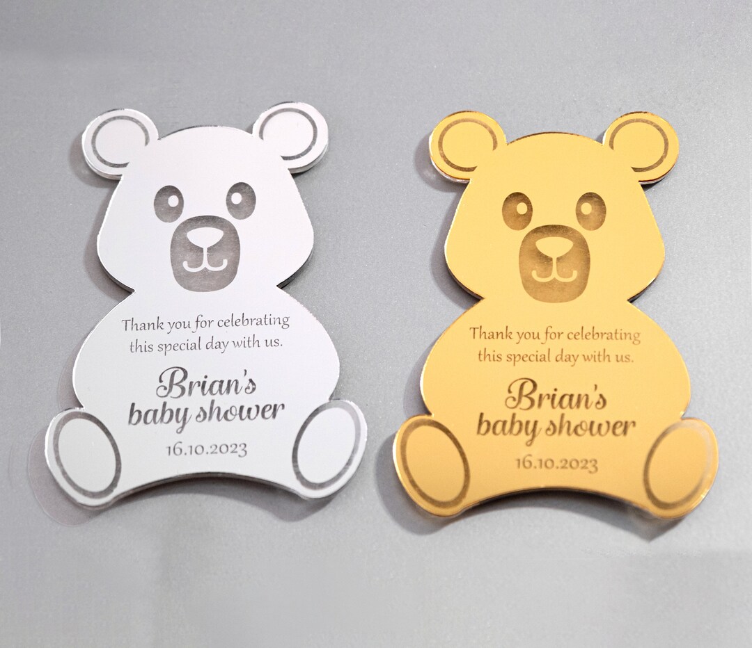 Teddy Bear Acrylic Mirror Tag, Thank You Beary Much, Teddy Bear ...