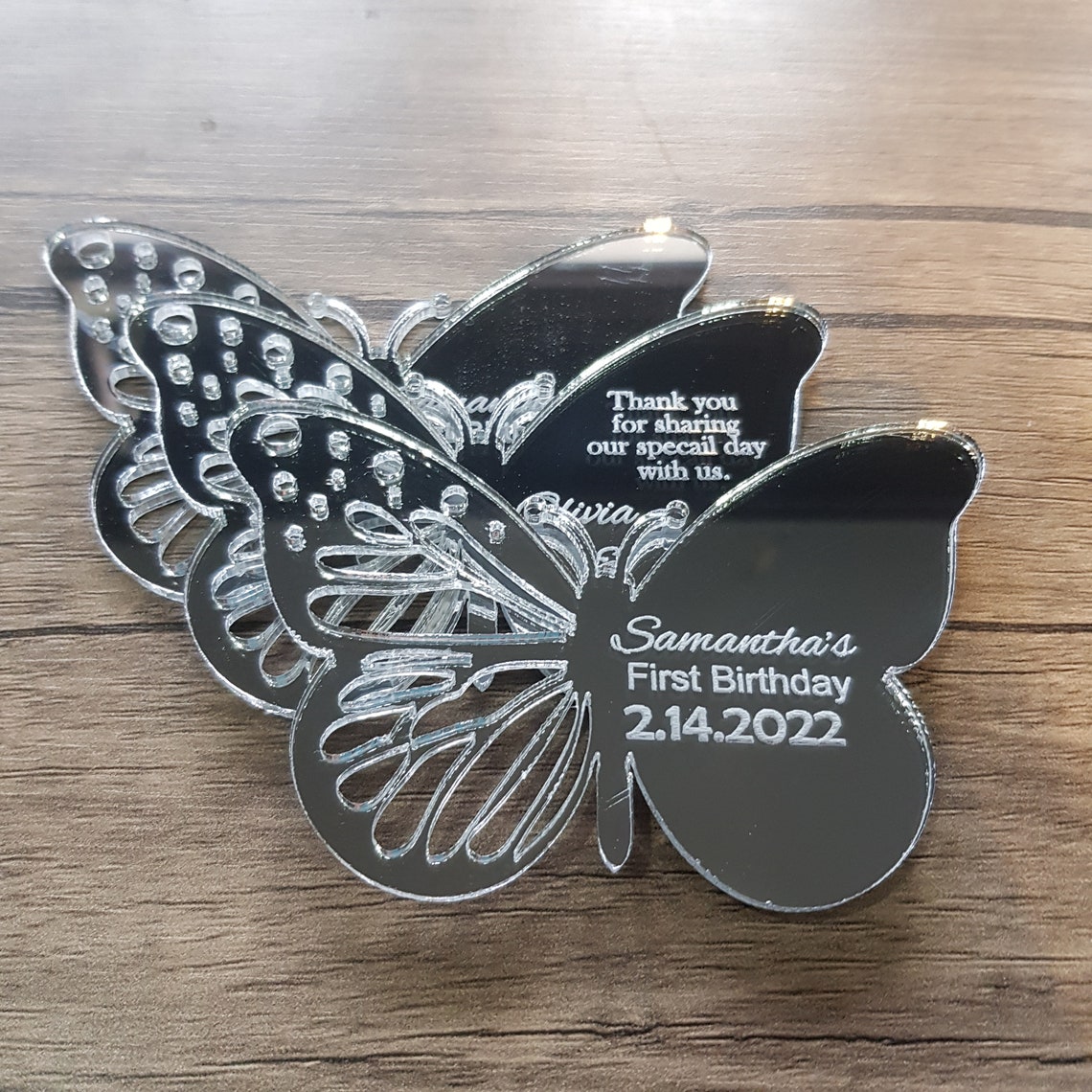 Butterfly Custom Acrylic Mirror Magnets Butterfly Favors - Etsy