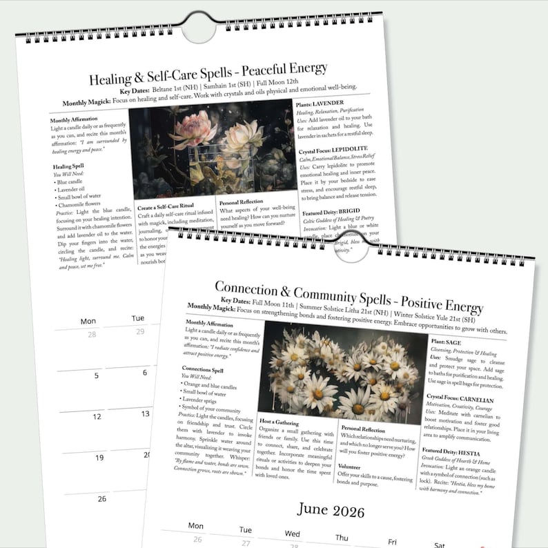 2026 Spellcraft Calendar: Witchcraft Spells, Rituals & Altar Ideas - Etsy