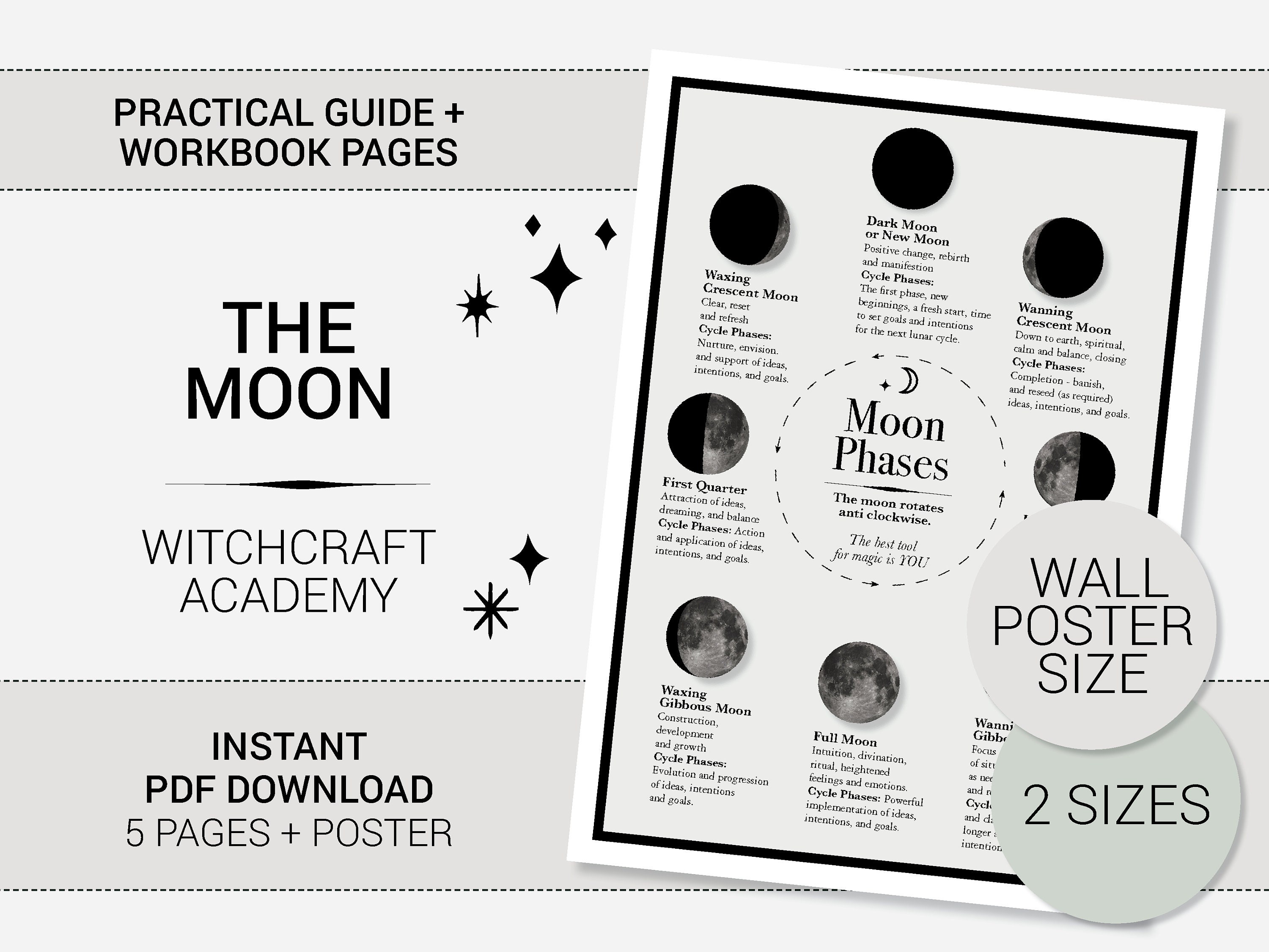 Moon Cycles Lunar Phases Witchcraft Spells Magick Witch Academy ...