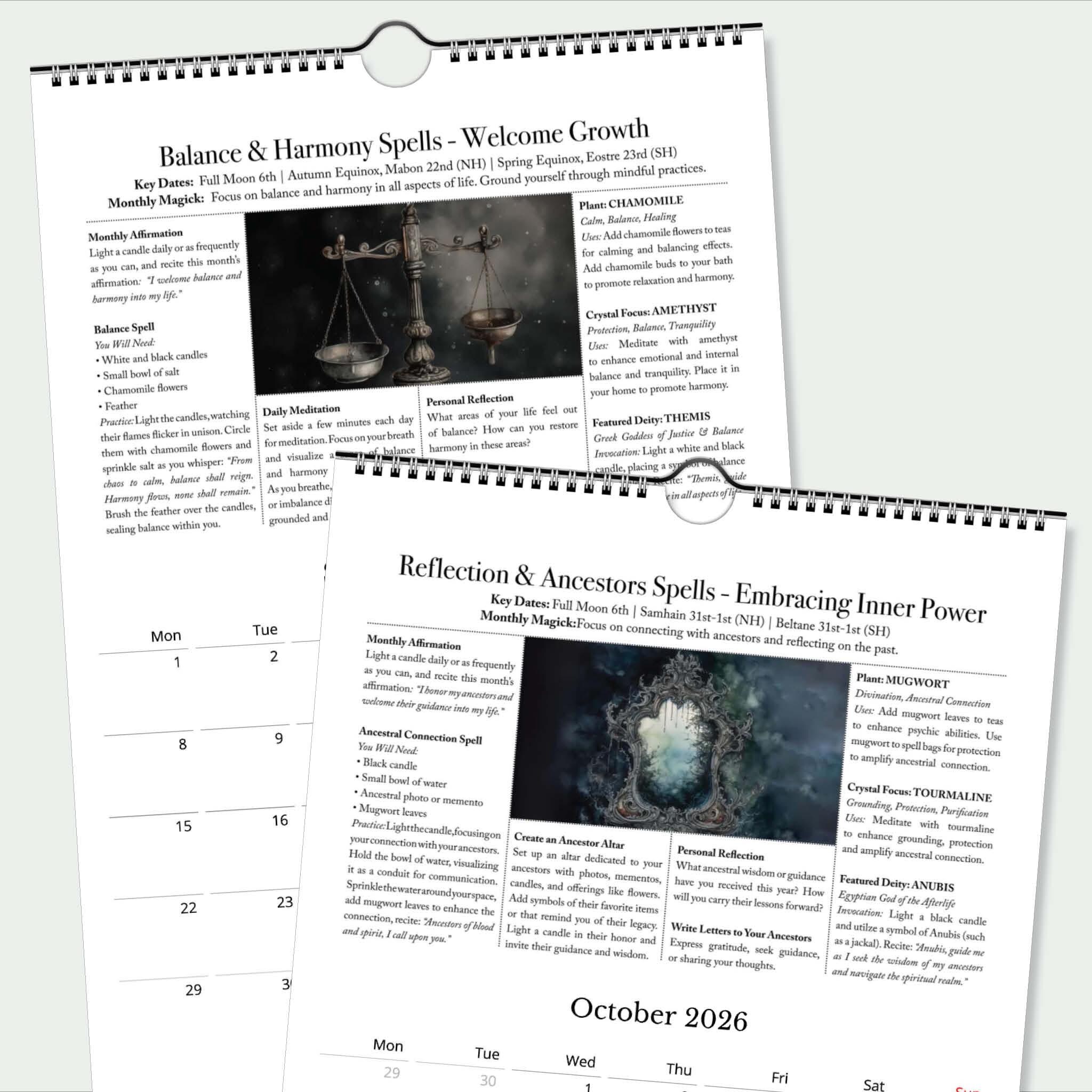 2026 Spellcraft Calendar: Witchcraft Spells, Rituals & Altar Ideas - Etsy