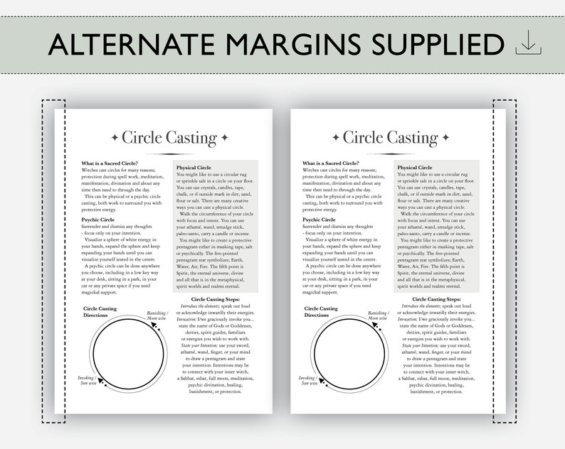 Witchcraft Circle Casting: Psychic Circle and Physical- Printable Page ...