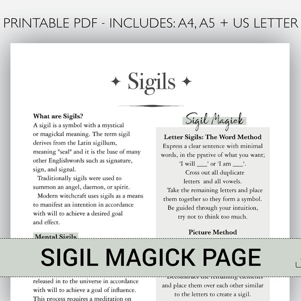 Sigil Printable - Etsy