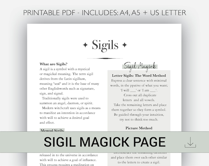 Sigils: Sigil Magick - Add to Your Witch Diary / Book of Shadows ...