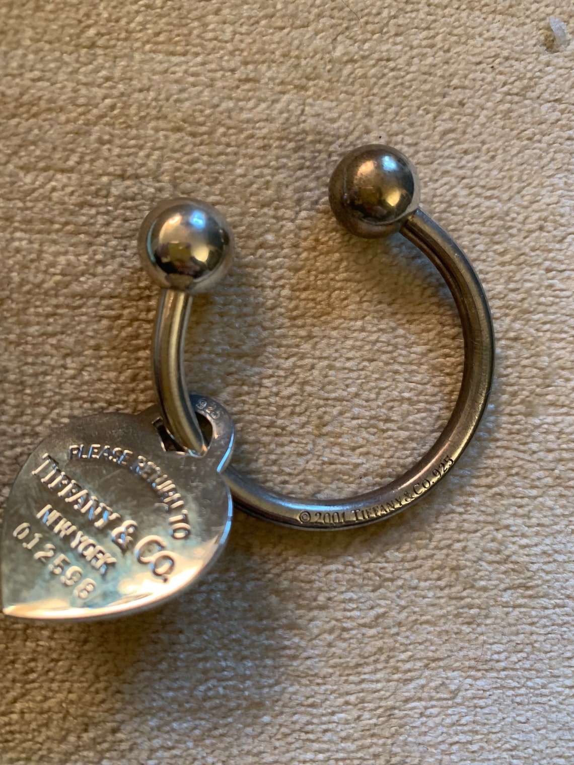 2001 Tiffany& Co Sterling Silver Horseshoe Key Ring With Heart - Etsy