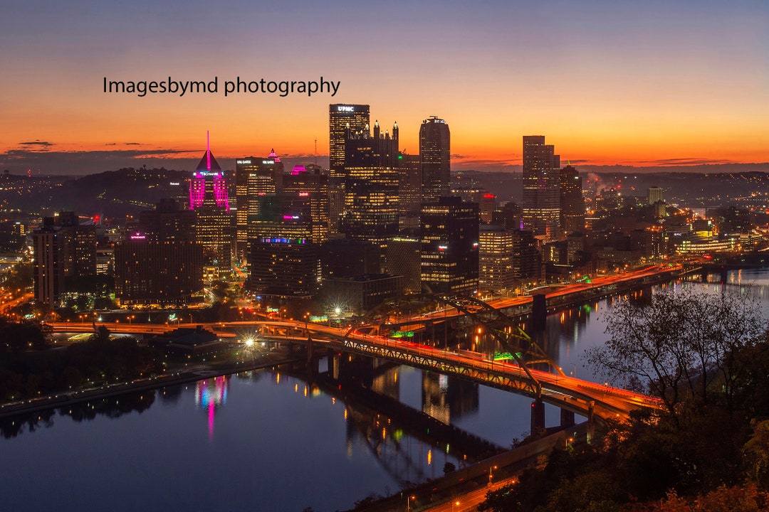 DIGITAL IMAGE: Sunrise Over Pittsburgh, Fall Sunrise, Fall Sunset ...