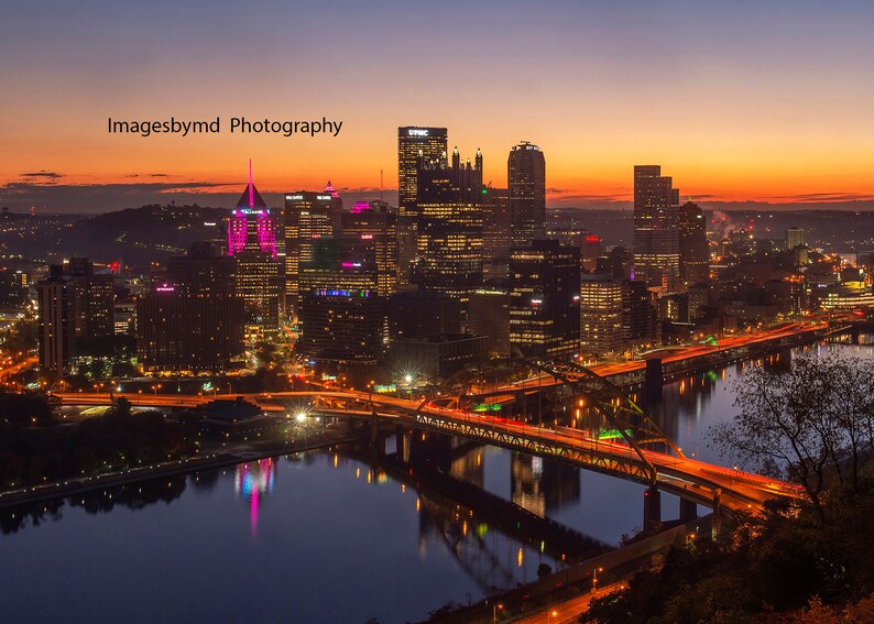 DIGITAL IMAGE: Sunrise Over Pittsburgh, Fall Sunrise, Fall Sunset ...