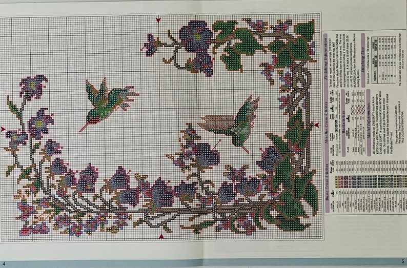 Hummingbird Cross Stitch Pattern, "hummingbirds", True Colors ...