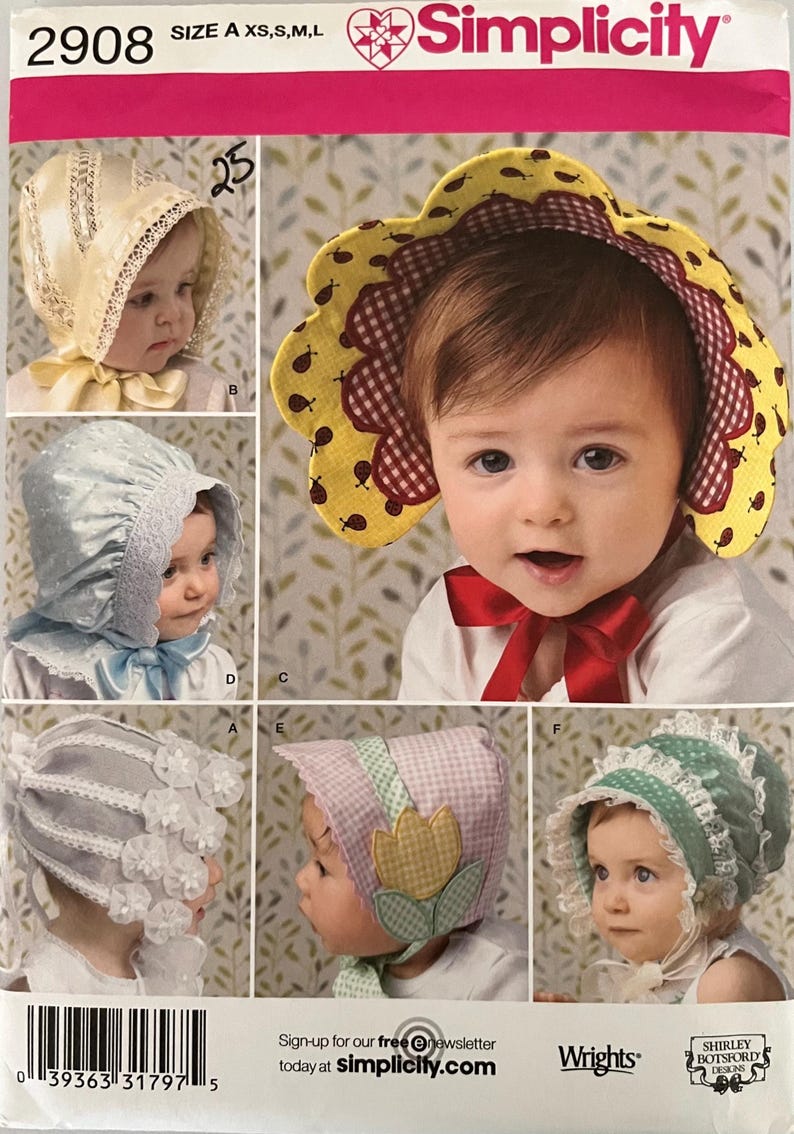 Simplicity 2908, Babies' & Toddlers Hats Pattern, Shirley Botsford ...