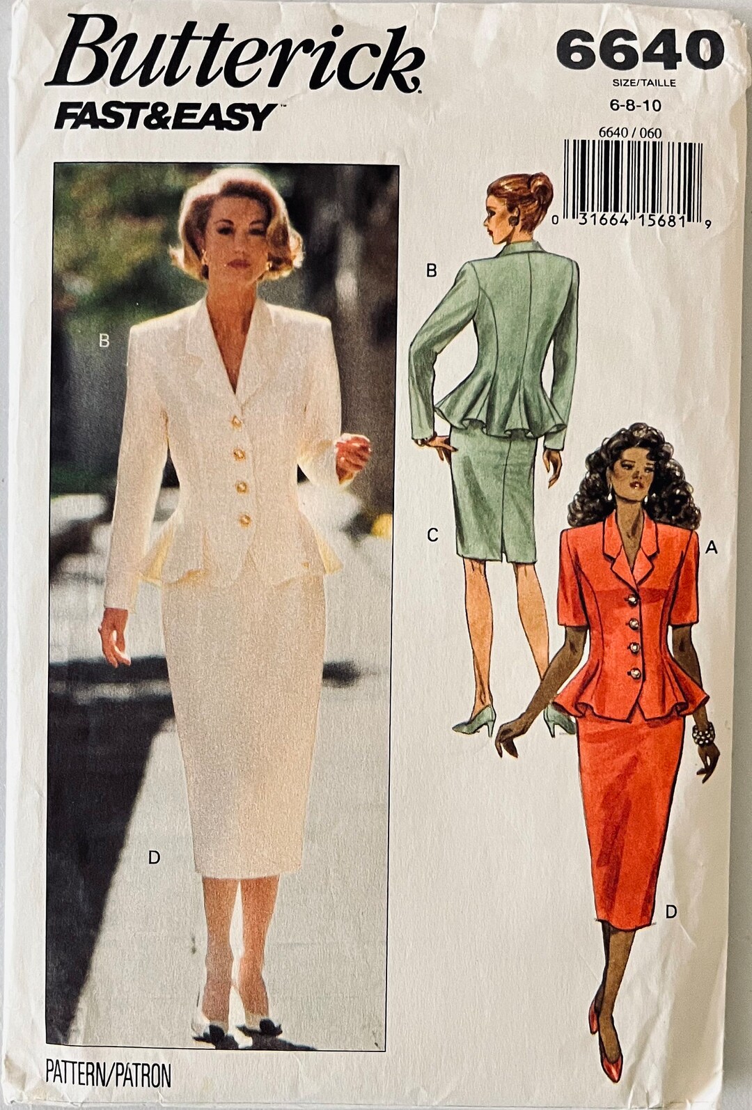 Butterick 6640, Misses' Top and Skirt Pattern, Fast & Easy Pattern - Etsy